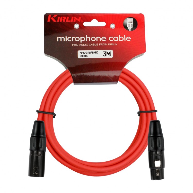 Cable de Micrófono XLR A XLR 3 Metros KIRLIN MPC270PB RD